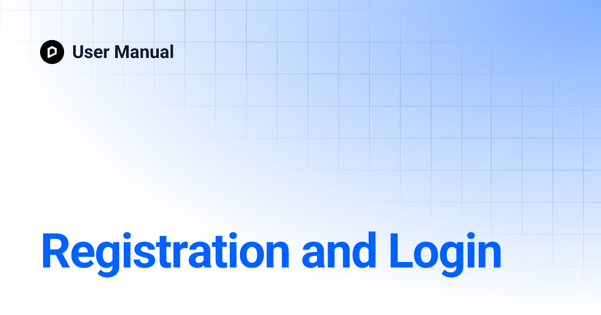 Registration and Login | User Manual
