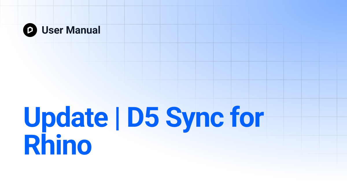 Update | D5 Sync for Rhino | User Manual