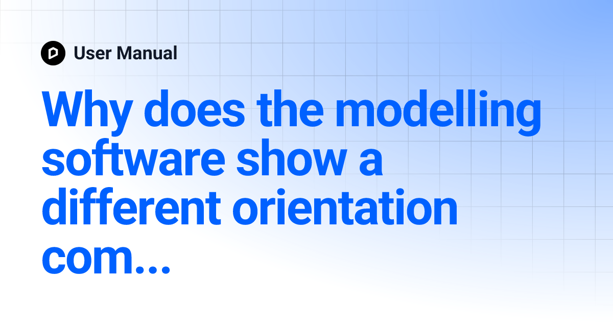Why does the modelling software show a different orientation compared to the top view in D5 ...