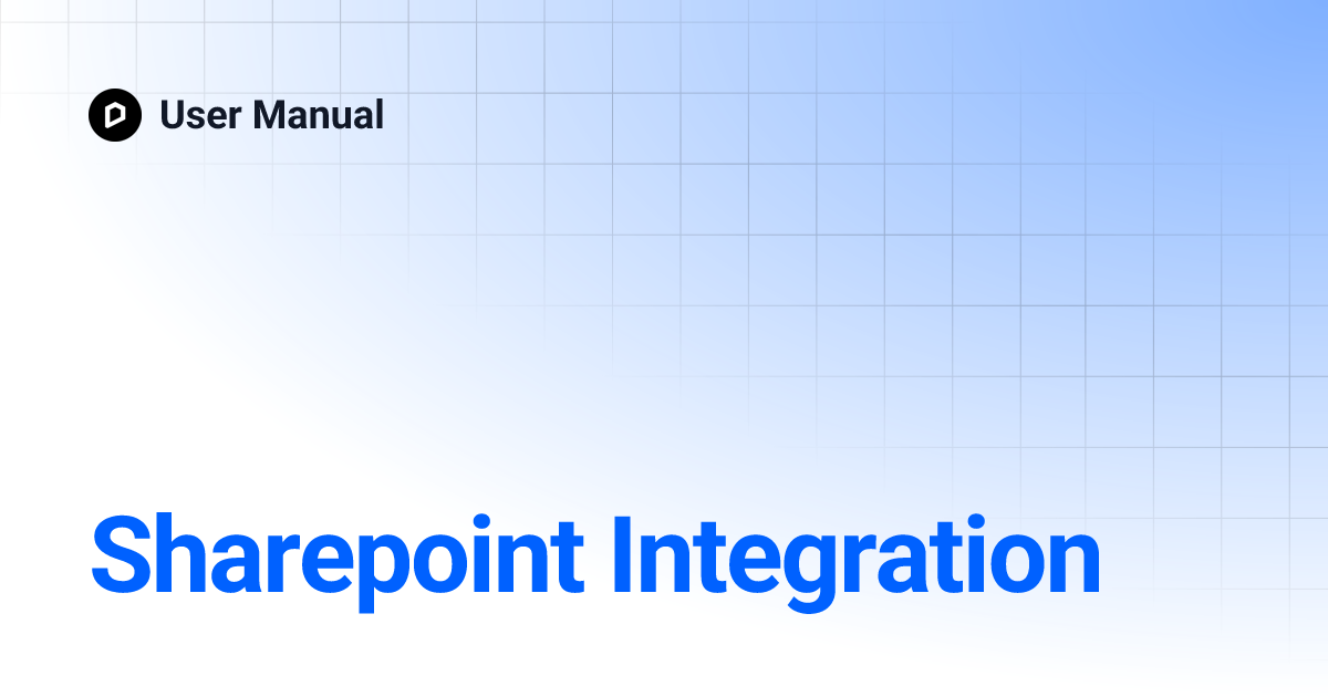 Sharepoint Integration | User Manual